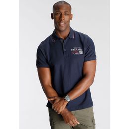 DELMAO Herren Poloshirt, blau, Gr. S, bedruckt, Piqu&eacute;, Obermaterial: 100% Baumwolle, Shirts, Kurzarm, mit Rippb&uuml;ndchen, Polokragen