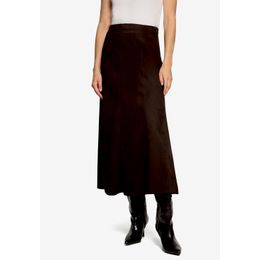 Zero Damen Maxirockchocolate plum, Gr. 42, unifarben, Obermaterial: 95% Polyester, 5% Elasthan, R&ouml;cke, Maxirock aus Veloursleder
