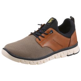 Salamander Herren Slip-On Sneaker, Gr. 44, braun, Leder, Textil, Mesh, Schuhe, Schlupfschuh, Slipper, Freizeitsneaker mit Mesh-Einsatz