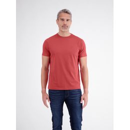Lerros Herren T-Shirt, rot, Gr. S, unifarben, Single Jersey, Obermaterial: 100% Baumwolle, Shirts, im Basic-Look