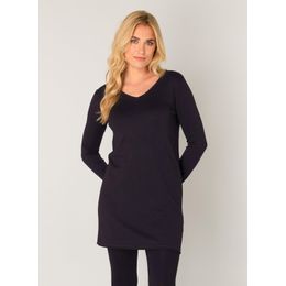 Base Level Damen Longpullover "BAS-YOLA-LONG-PULLOVER", blau, Basic, Gr. 36, leicht gl&auml;nzend, Feinstrick, Obermaterial: 80% Viskose, 20% Polyamid,