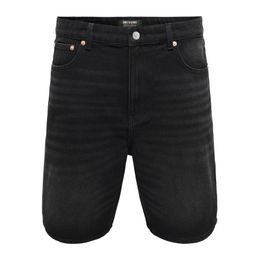 Only & Sons ONLY & SONS Herren Shorts "ONSFADE PIM DNM SHORTS BOX", schwarz, Gr. XL, unifarben, Web, Obermaterial: 100% Baumwolle, Hosen