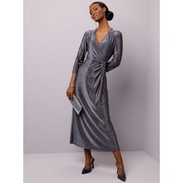 CR&Eacute;ATION L CREATION L Damen Jerseykleid "Jersey-Kleid", grau, Gr. 38, unifarben, Jersey, 52% Polyamid, 42% metallisierte Fasern, 6% Elasthan, Kleider