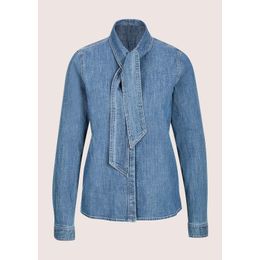 Madeleine Mode MADELEINE Damen Langarmbluse "Jeansbluse Schlupfbluse mit Schluppe", blau, Modern, Gr. 42, Obermaterial: 98% Baumwolle CO. 2% Elasthan EL., Blusen,