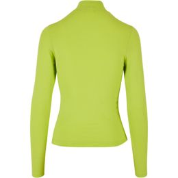 Urban Classics Damen Langarmshirt "Urban Classics Damen Ladies Cut-Out Turtleneck Longsleeve"frozengelb, Gr. M, unifarben, 95% Baumwolle, 5%