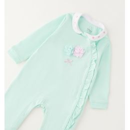 MINIBANDA Kinder Strampler "BABY GIRL ROMPERS", Gr. 74, gr&uuml;n, 95% Baumwolle, 5% Elasthan, Overalls