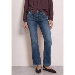 Street One Damen Bootcut-Jeans "Style Blaire", blau, Gr. 34, unifarben, Denim/Jeans, Obermaterial: 82% Baumwolle, 16% Polyester, 2% Elasthan, Jeans,