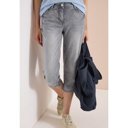 Cecil Damen Comfort-fit-Jeansmid grau used wash, Gr. 33, unifarben, Jeans, 78% Baumwolle, 20% Polyester, 2% Elasthan, Jeans, in 3/4-L&auml;nge