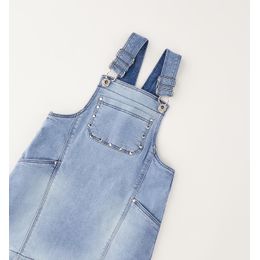 IDO M&auml;dchen Latzhose "BABY GIRL SKIRT", blau, Gr. 110, 88% Baumwolle, 10% Polyester, 2% Elasthan, Hosen