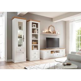 Wohnwand OTTO HOME, B:342cm, wei&szlig;, Wohnzimmer, Kastenm&ouml;bel-Sets, "Sherwood, Anbauwand im Landhausstil, Komplettset, Wohnzimmer-Set", Set besteht aus