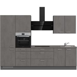 K&uuml;chenzeile Nobilia, B:300,3cm H:216,6cm T:60cm, grau, Komplettk&uuml;chen-Sets, ""Riva II", NEU: individuell anpassbar mit gratis Profi-Beratung",