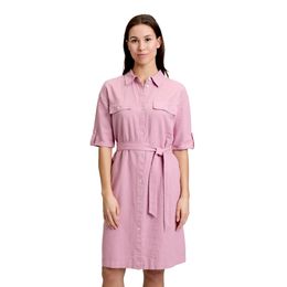 Cartoon Damen Sommerkleid "Damen mit G&uuml;rtel", lila, Gr. 40, Obermaterial: 55% Leinen, 45% Viskose, Kleider, Material