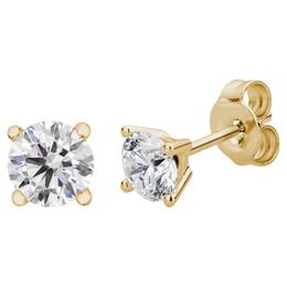 LYOMI Damen Paar Ohrstecker "585/- Gelbgold 2 synth. Diam. 1,0 ct.", one-size, 1 VS = sehr kleine Einschl&uuml;sse, Gold, gold, Gold, Ohrringe