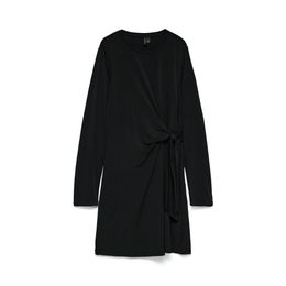 V&eacute;ro Moda VERO MODA Damen Minikleid "VMJILL LS DRESS JRS NOOS", schwarz, Gr. S, unifarben, Jersey, Obermaterial: 96% Polyester, 4% Elasthan, Kleider,