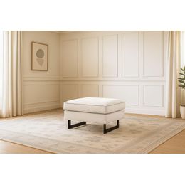 Polsterhocker OTTO HOME, B:76cm H:48cm T:56cm, beige, 90% Polyester, 10% Nylon, Hocker, "Pinto", mit Keder, Metallf&uuml;&szlig;en und auch in Cord Bezug
