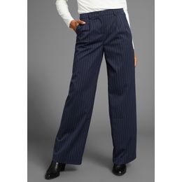 Laura Scott Damen Anzughose, blau, Gr. 48, Nadelstreifen, Web, Obermaterial: 65% Polyester, 33% Viskose, 2% Elasthan, Hosen, mit Nadelstreifen