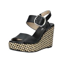 Nero Giardini Damen Keilsandalette "Nero Giardini Sandalen Leder", Gr. 39, schwarz, Leder, Schuhe