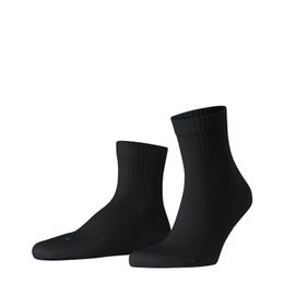 Falke Herren Kurzsocken "Run Rib", schwarz, Gr. 37, glatt, Obermaterial: 70% Baumwolle CO. 28% Polyamid PA. 2% Elasthan EL., Socken