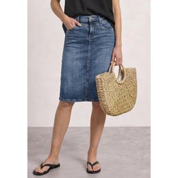 Street One Damen Jeansrock, blau, Gr. 40, unifarben, Jeans, 82% Baumwolle, 16% Polyester, 2% Elasthan, R&ouml;cke, High Waist