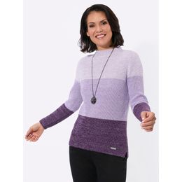 Casual Looks Damen Strickpullover "Stehkragen-Pullover"lavendel, traube, gemustert, Gr. 40, gemustert, mehrfarbig, meliert, 50% Baumwolle, 50%