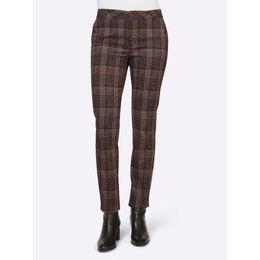 Damen Bequeme Jeans, braun, Gr. 40, Rick Cardona BY HEINE, bedruckt, gemustert, mehrfarbig, 97% Baumwolle, 3% Elasthan, Jeans