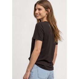 Street One Damen T-Shirt, schwarz, Gr. 42, unifarben, Web, 50% Modal, 50% Baumwolle, Shirts, im soften Baumwoll-Mix