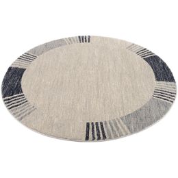 Teppich, H:20mm &Oslash;:120cm, grau, OCI DIE TEPPICHMARKE, Polypropylen (PP), Wohnzimmer, Teppiche, "CASTLE FLORA, auch als L&auml;ufer und Rund", dichter Fris&eacute;