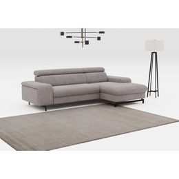Ecksofa COTTA, B:267cm H:97cm T:165cm, grau, Wohnzimmer, Sofas, "Emma L-Form, B: 267 cm", mit Kopfteilverstellung, optional Schlaffunktion &
