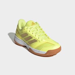 M&auml;dchen Hallenschuh "LIGRA 8 INDOOR KIDS", adidas Performance, Gr. 34, gelb, Synthetik, Textil, Schuhe
