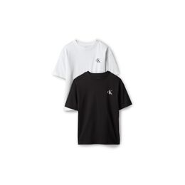 Jungen T-Shirt, schwarz-wei&szlig;, Gr. 10, Calvin Klein Jeans, unifarben, Single Jersey, Obermaterial: 100% Baumwolle, Shirts, Reine Baumwolle, Regular