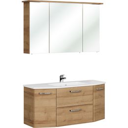 Badm&ouml;bel-Set SAPHIR, B:112cm H:200cm T:49cm, braun, Holzwerkstoff, Kastenm&ouml;bel-Sets, "Quickset 318, mit T&uuml;rd&auml;mpfer", Badezimmer-Set mit