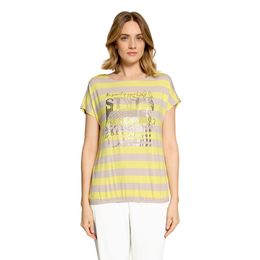 Betty Barclay Damen Kurzarmshirt "Damen mit Gummizug"beige, gelb, Gr. 40, Jersey, Obermaterial: 95% Viskose, 5% Elasthan, Shirts