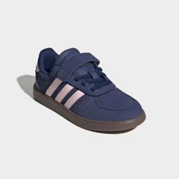 M&auml;dchen Sneaker "BREAKNET SLEEK KINDER", adidas Sportswear, Gr. 35, blau, Leder, Synthetik, Schuhe, inspiriert vom Design des adidas handball spezial