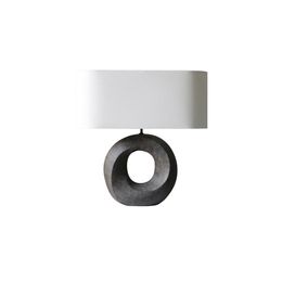 Salesfever Tischleuchte "Keramik", 1, H: 55cm, 1 Stk., grau, Wohnzimmer, Leuchten, mit handbemalter Keramik-Basis