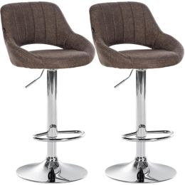 CLP Barhocker 2er Set h&ouml;henverstellbar mit Lehne Milet, Barst&uuml;hle gepolstert Stoffbez&uuml;ge, Tresenst&uuml;hle mit Metallgestellen drehbar,