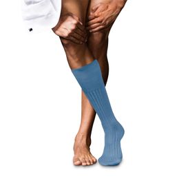 Falke Kinder Kniestr&uuml;mpfe "No. 13 Finest Piuma Cotton", Gr. 45, blau, Obermaterial: 95% Baumwolle CO. 5% Polyamid PA., Socken