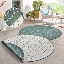 Teppich Hanse Home, H:5mm &Oslash;:140cm, gr&uuml;n, Kunstfaser, Wohnzimmer, Teppiche, "Bali Wendeteppich", In-& Outdoor, Wetterfest, Balkon, Garten, Wohnzimmer,