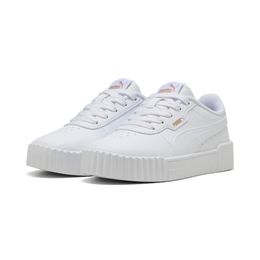 Puma M&auml;dchen Sneaker "CARINA 30 PS", Gr. 34, wei&szlig;, Synthetik, unifarben, Schuhe, mit Schn&uuml;rung, mit SOFTFOAM+ Einlegesohle
