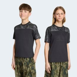 Jungen T-Shirt "J CAMO T", schwarz, Gr. 116, adidas Sportswear, Obermaterial: 100% Baumwolle, Shirts