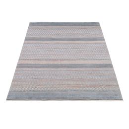 Teppich, B:160cm H:7mm L:230cm, blau, OCI DIE TEPPICHMARKE, Polyester, Wohnzimmer, Teppiche, "FARBEN MASTER", Klassisches Muster, eingefasst, in