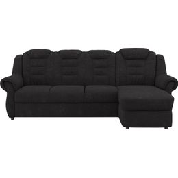 Ecksofa Home Affaire, B:262cm H:102cm T:165cm, schwarz, 100% Polyester, Wohnzimmer, Sofas, "Boston L-Form", mit hoher R&uuml;ckenlehne, wahlweise mit