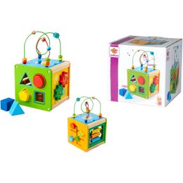 Eichhorn Baby Motorikw&uuml;rfel "Kleiner Spiel- und Lernw&uuml;rfel"bunt, Holz, Motorikspielzeug, mit abnehmbarer Motorikschleife
