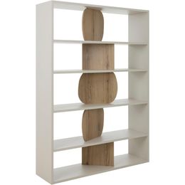 Raumteilerregal GAMI, B:125cm H:175cm T:36cm, wei&szlig;, Holzwerkstoff, Regale, "CAIRN", Praktische Bibliothek oder Raumtrennung