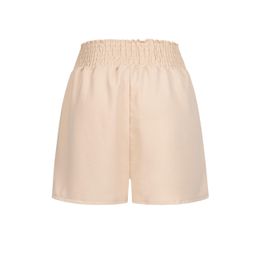 CLOUD 5IVE Damen Shorts "CLOUD 5IVE Musselin High Waist Shorts mit Bindedetail"beige, Gr. XXL, unifarben, 95% Polyester, 5% Elasthan, Hosen