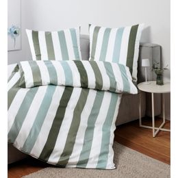Bettw&auml;sche Janine, gr&uuml;n, Mako-Satin, Obermaterial: 100% Baumwolle, Bettw&auml;sche, "J. D.", mit Rei&szlig;verschluss