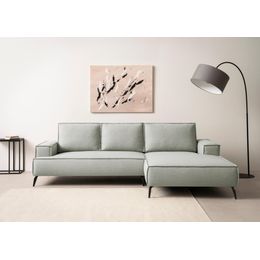 Ecksofa OTTO HOME, B:275cm H:83cm T:173cm, grau, Wohnzimmer, Sofas, "TVINNU", wahlweise Recamiere rechts/links, schwarze F&uuml;&szlig;e, bequemer Sitzkomfort