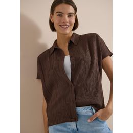 Cecil Damen Hemdbluse, braun, Gr. XXL, unifarben, Stoff, 60% Viskose, 39% Polyester, 1% Elasthan, Blusen, aus softem Materialmix