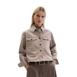 Marc O'Polo MARC O'POLO Damen Kurzjacke "aus Brushed Cotton Twill", beige, Gr. 46, unifarben, Obermaterial: 56% Baumwolle, 41% Lyocell, 3% Elasthan, Jacken