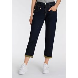 Herrlicher Damen Boyfriend-Jeans "Shyra Tap Denim Comfort", blau, Gr. 27, Denim/Jeans, Obermaterial: 98% Baumwolle, 2% Elasthan, Jeans, mit