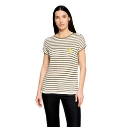 Cartoon Damen Kurzarmshirt "Damen mit Streifen", braun, Gr. 40, Obermaterial: 40% Polyester, 31% Baumwolle, 29% Viskose, Shirts